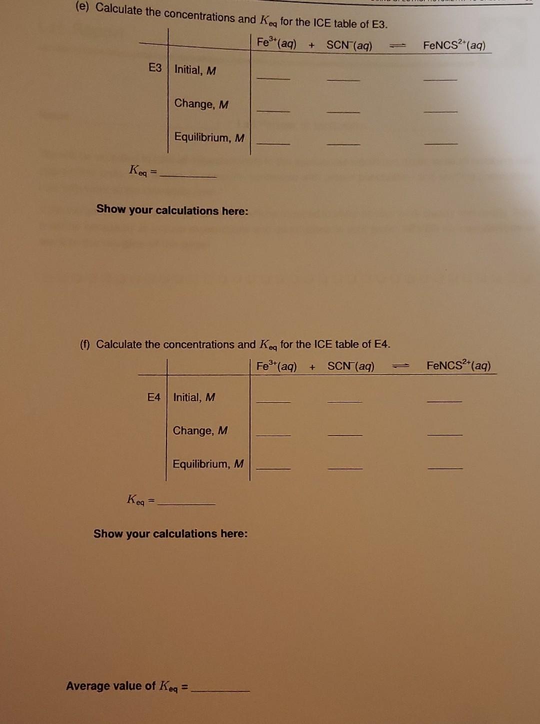 (c) A series of equilibrium mixtures is prepared in | Chegg.com