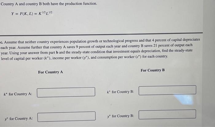 Solved Country A and country B both have the production | Chegg.com