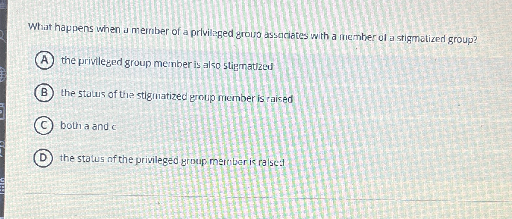Solved What happens when a member of a privileged group | Chegg.com
