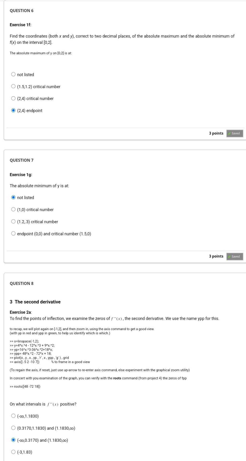 Solved Matlab graphing- Please only help out with questions | Chegg.com