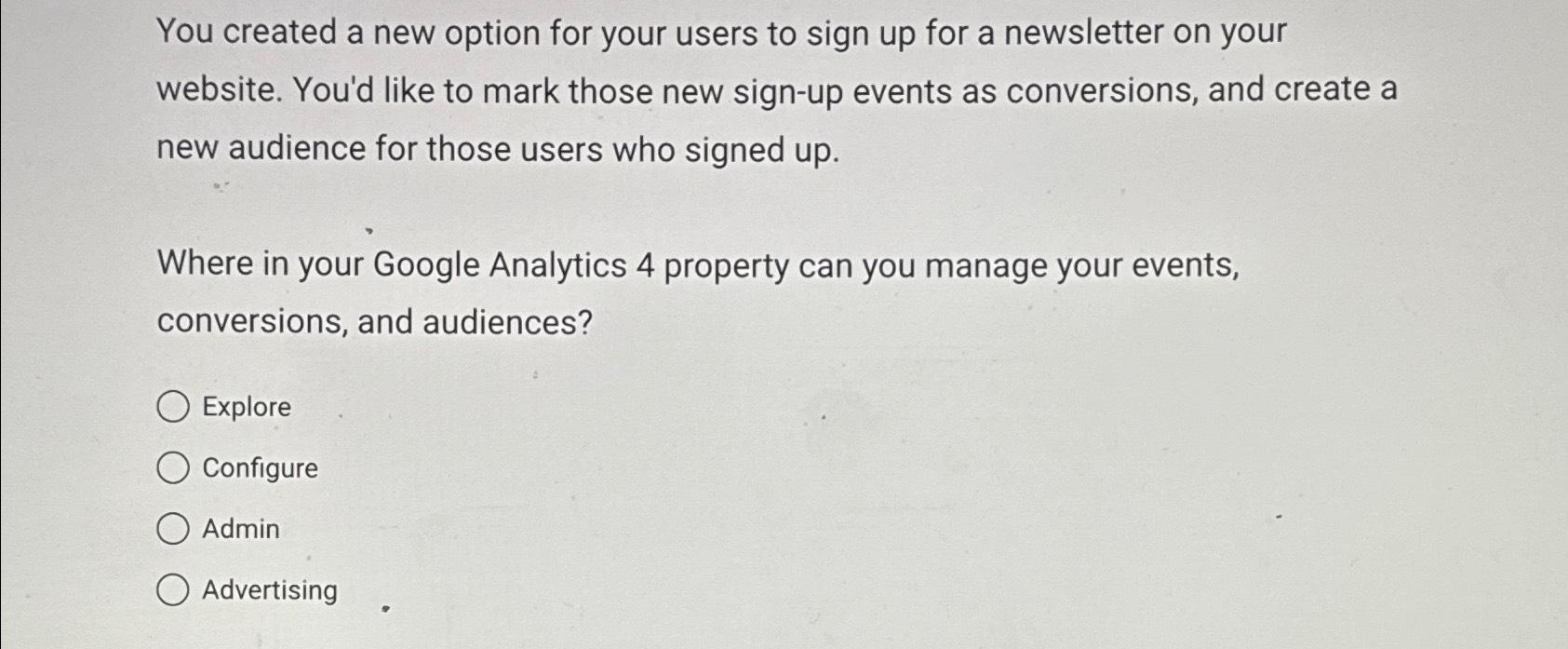 Solved You created a new option for your users to sign up | Chegg.com