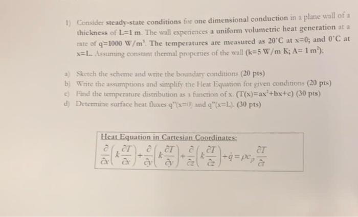 Solved 1) Consider steady-state conditions for one | Chegg.com