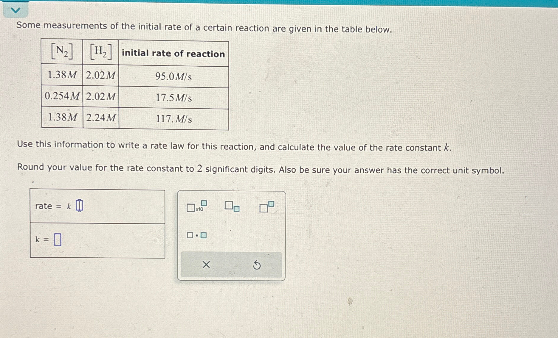 Solved Some measurements of the initial rate of a certain | Chegg.com
