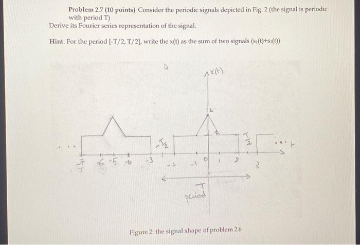 Solved Problem 2.7 (10 points) Consider the periodic signals | Chegg.com