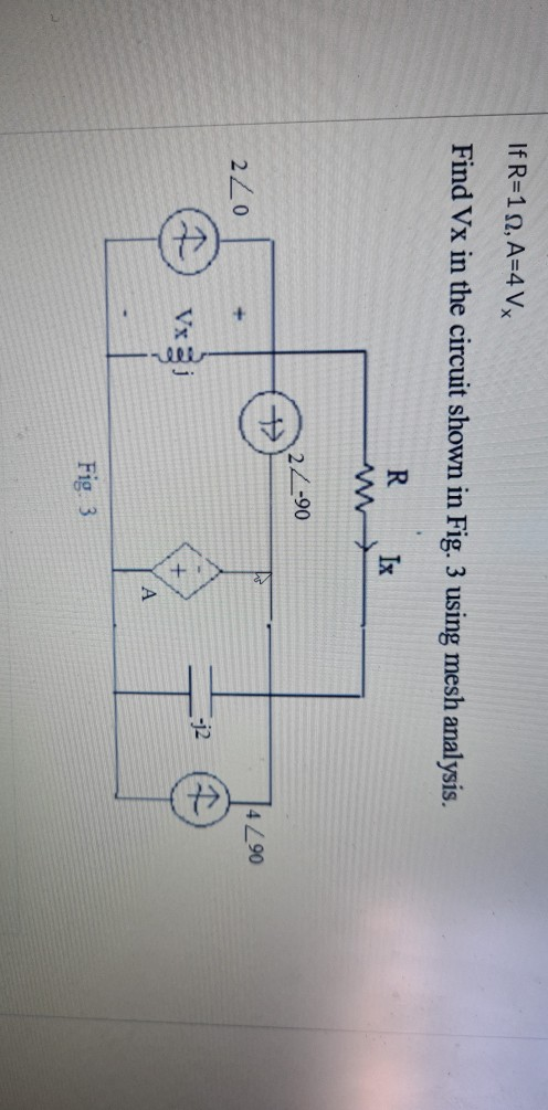 Solved If R=12, A=4 Vx Find Vx in the circuit shown in Fig. | Chegg.com