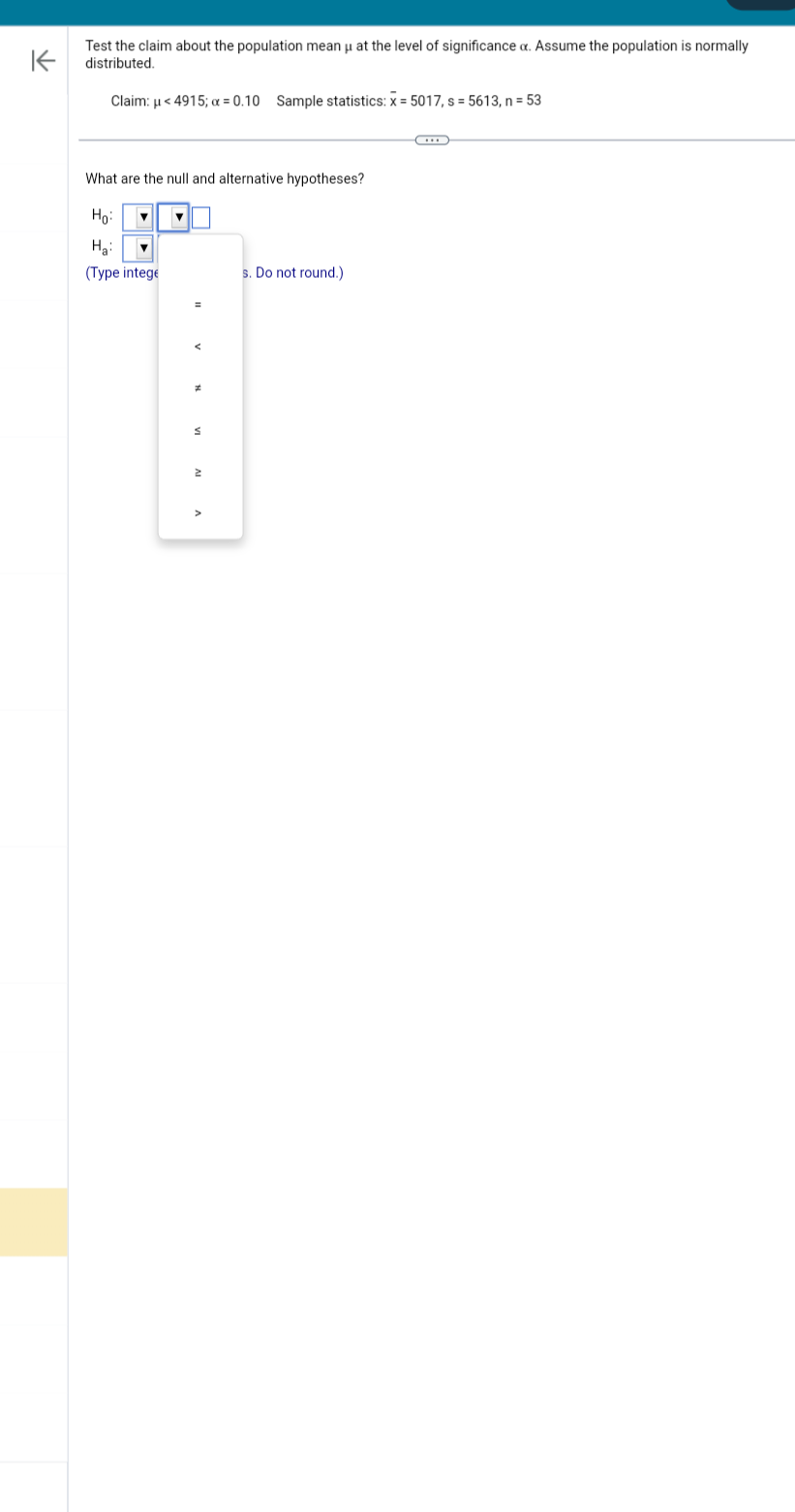 Solved Test the claim about the population mean μ at the | Chegg.com