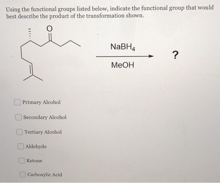 Solved Using the functional groups listed below, indicate | Chegg.com
