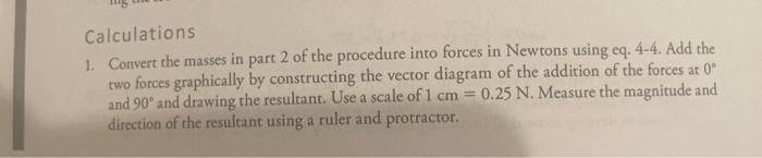 Solved Calculations 1. Convert the masses in part 2 of the | Chegg.com