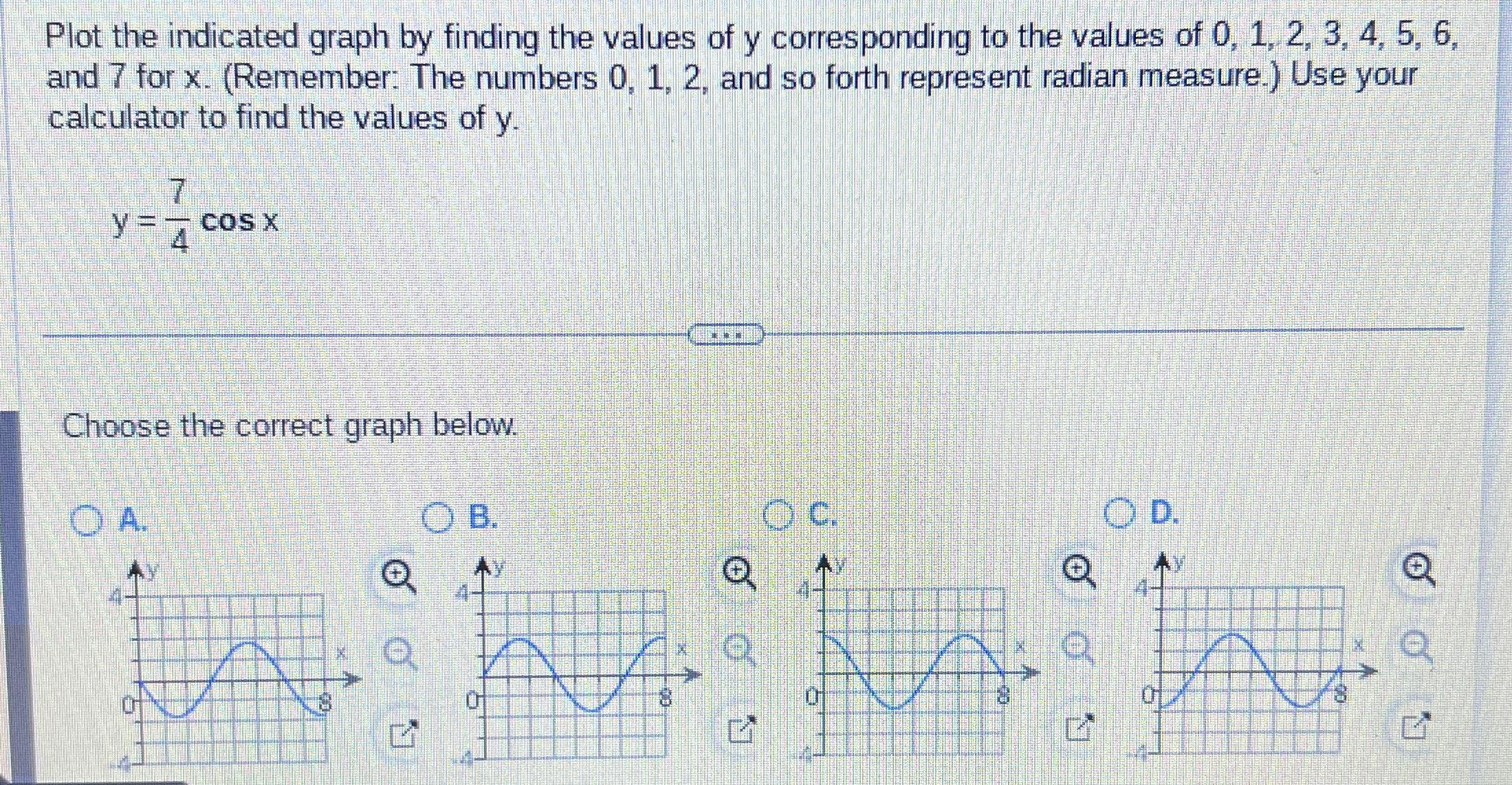 Solved Plot the indicated graph by finding the values of y | Chegg.com