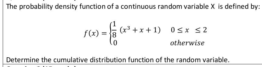 The probability density function of a continuous | Chegg.com