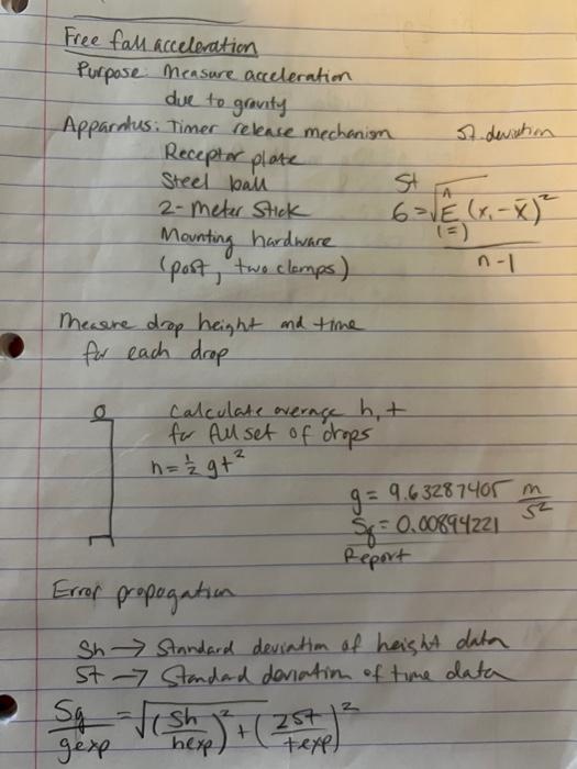 Solved Physics with Calculus LabI am supposed to write a lab | Chegg.com