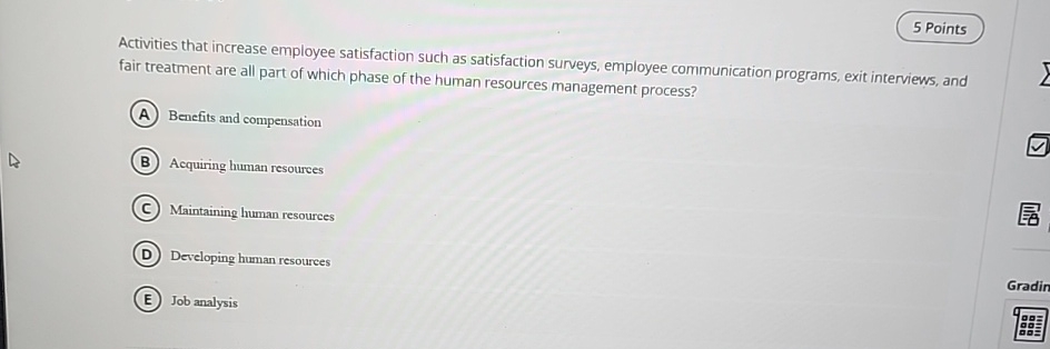 Solved 5 ﻿PointsActivities that increase employee | Chegg.com