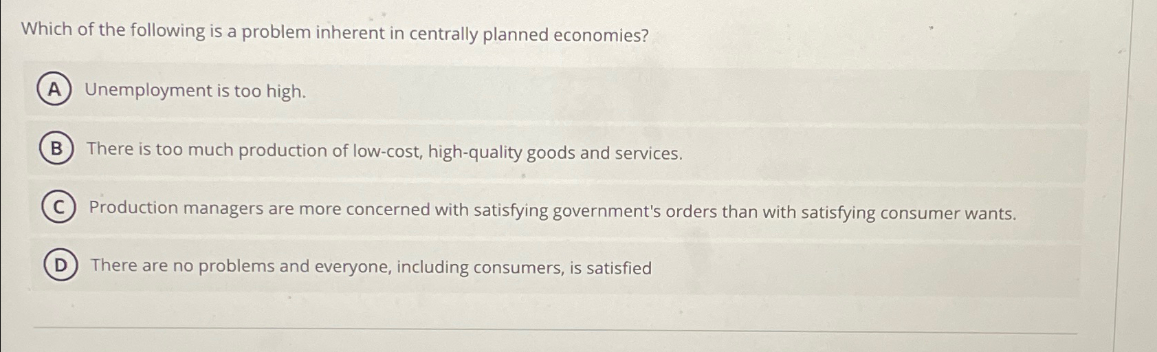 Solved Which of the following is a problem inherent in | Chegg.com