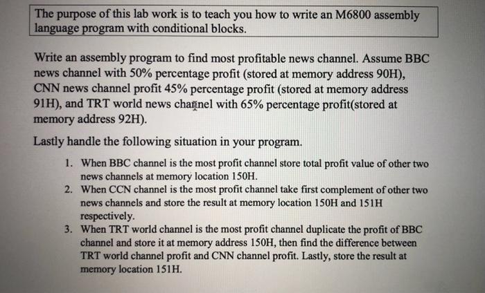 The purpose of this lab work is to teach you how to | Chegg.com