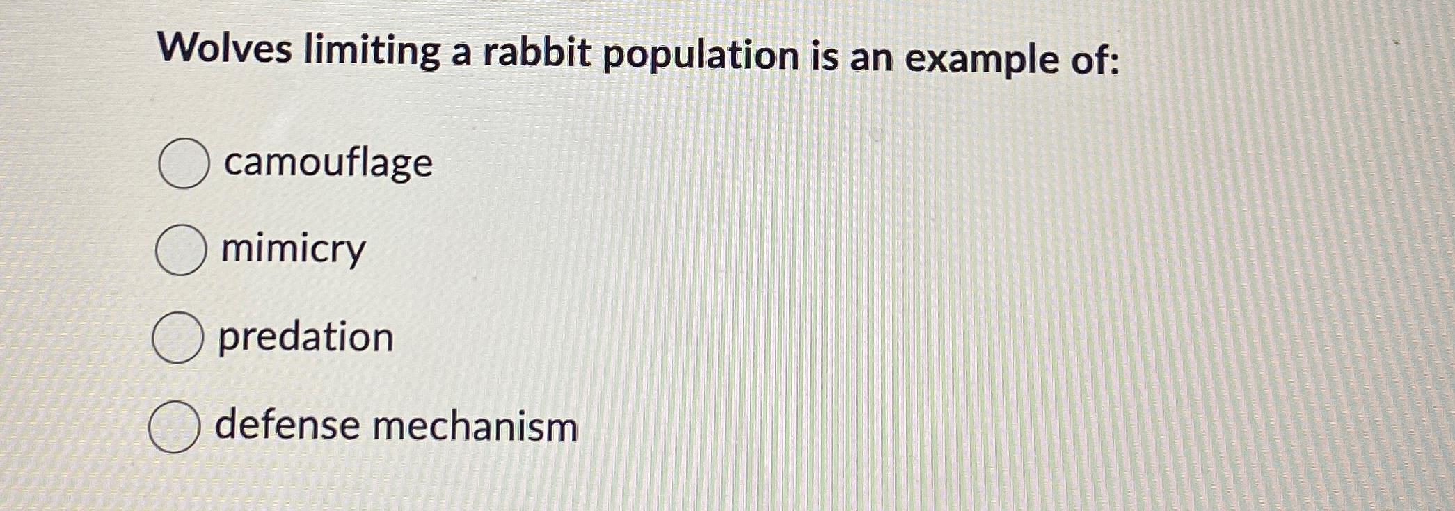 Solved Wolves limiting a rabbit population is an example | Chegg.com