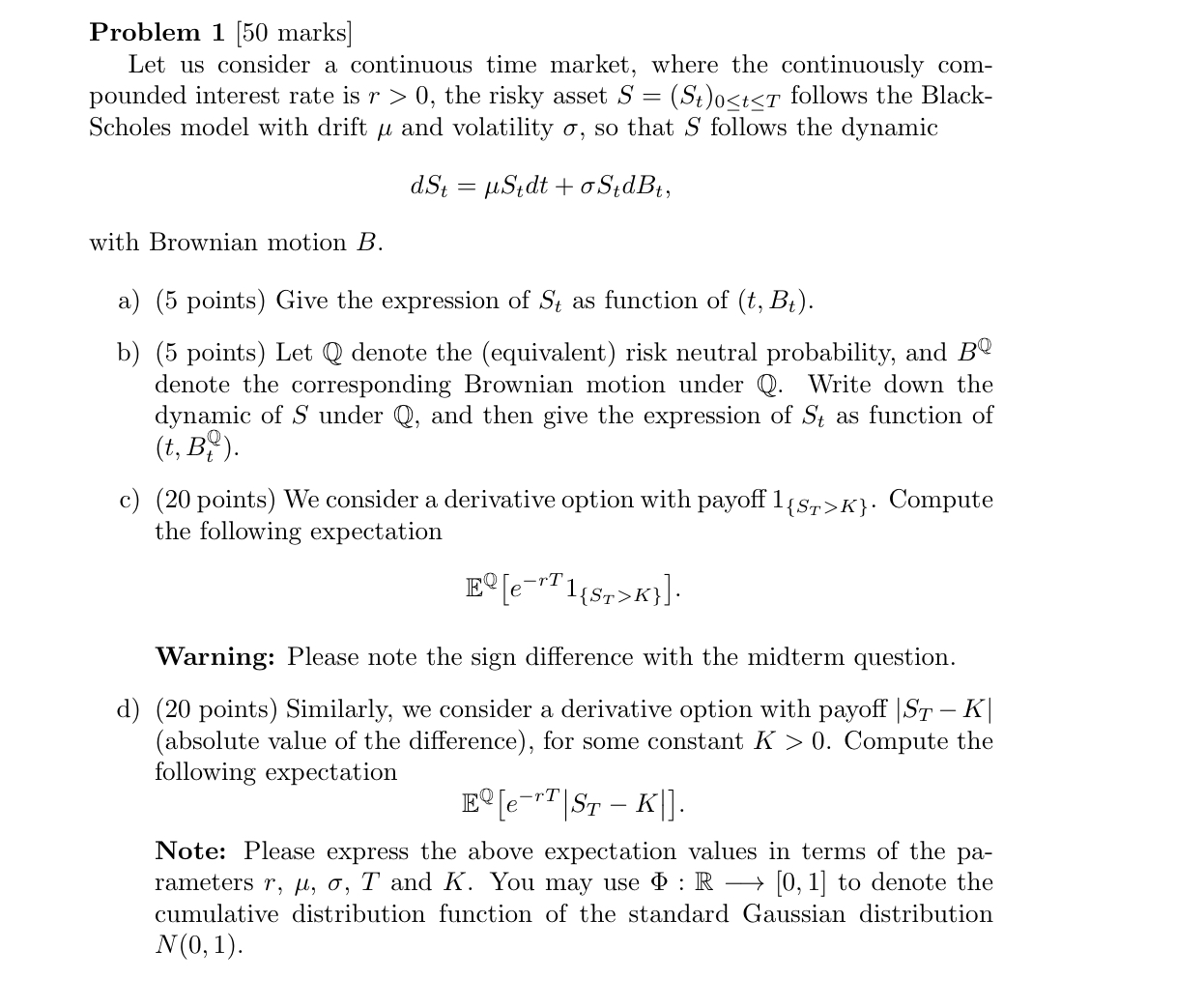 Solved Problem 1 [50 ﻿marks]Let us ﻿consider a continuous | Chegg.com
