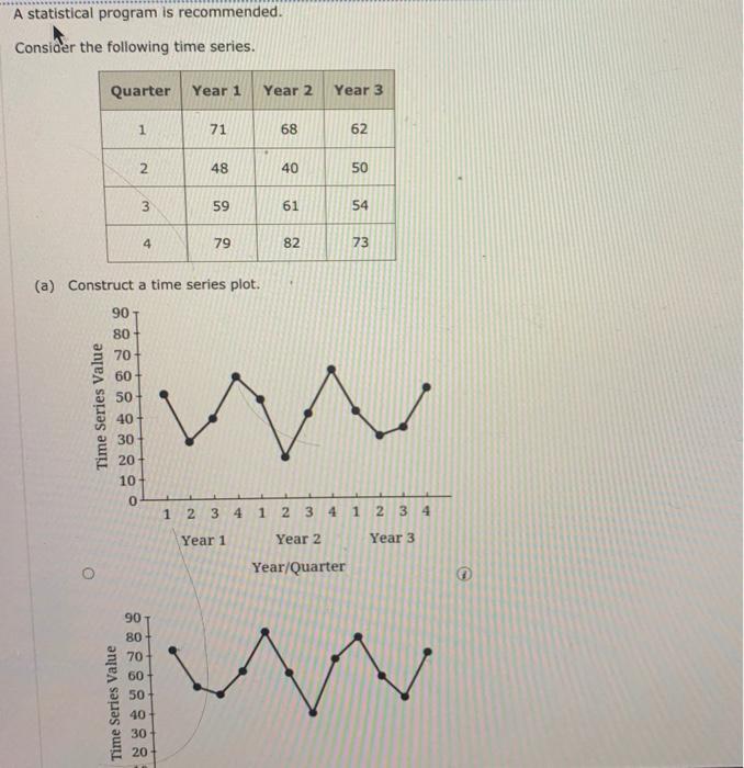 Solved A statistical program is recommended. Consider the | Chegg.com