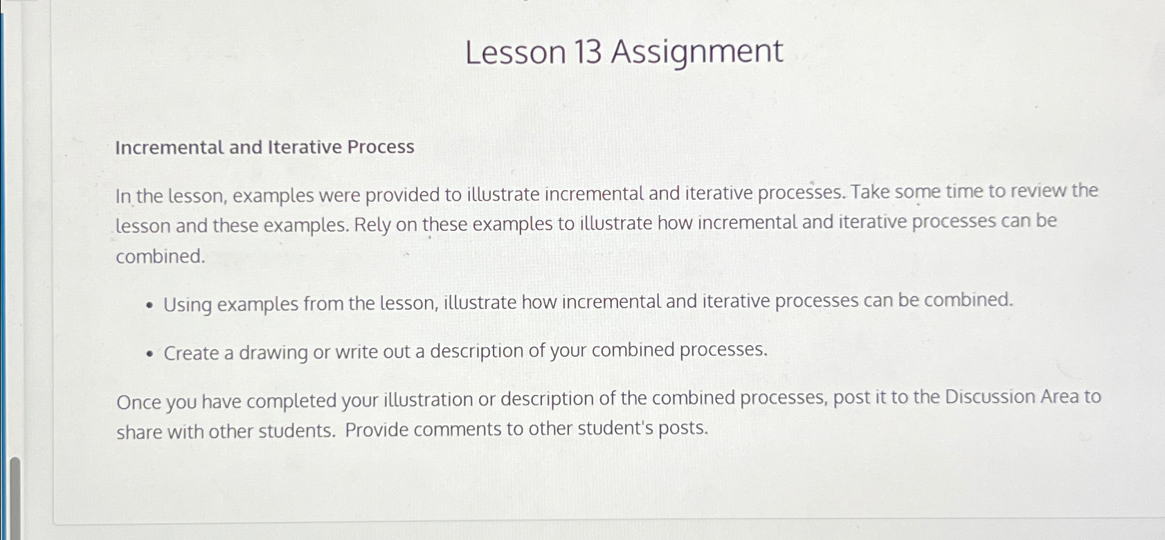Solved Lesson 13 ﻿AssignmentIncremental and Iterative | Chegg.com