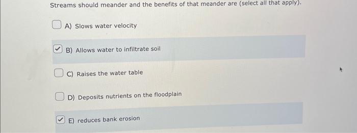 Solved Streams should meander and the benefits of that | Chegg.com