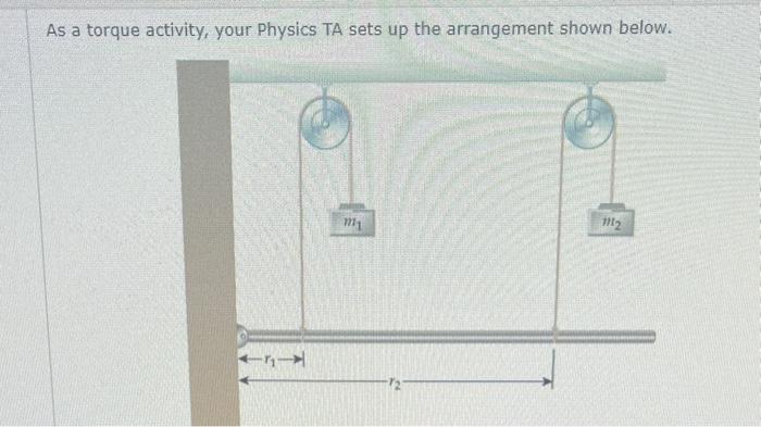 As a torque activity, your Physics TA sets up the | Chegg.com