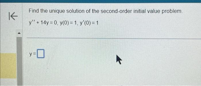 Solved Find the unique solution of the second-order initial | Chegg.com