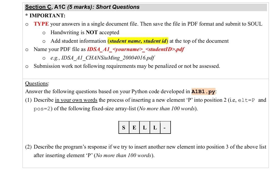 Solved Develop a Fixed-Size Array-List, with the given | Chegg.com