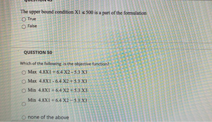 Solved Which of the following is a valid constraint? O 1X1 + | Chegg.com