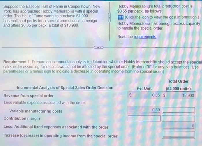 Solved Requirement 1. Prepare an incremental analysis to | Chegg.com