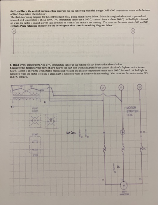 3a. Hand Draw the control portion of line diagram for | Chegg.com