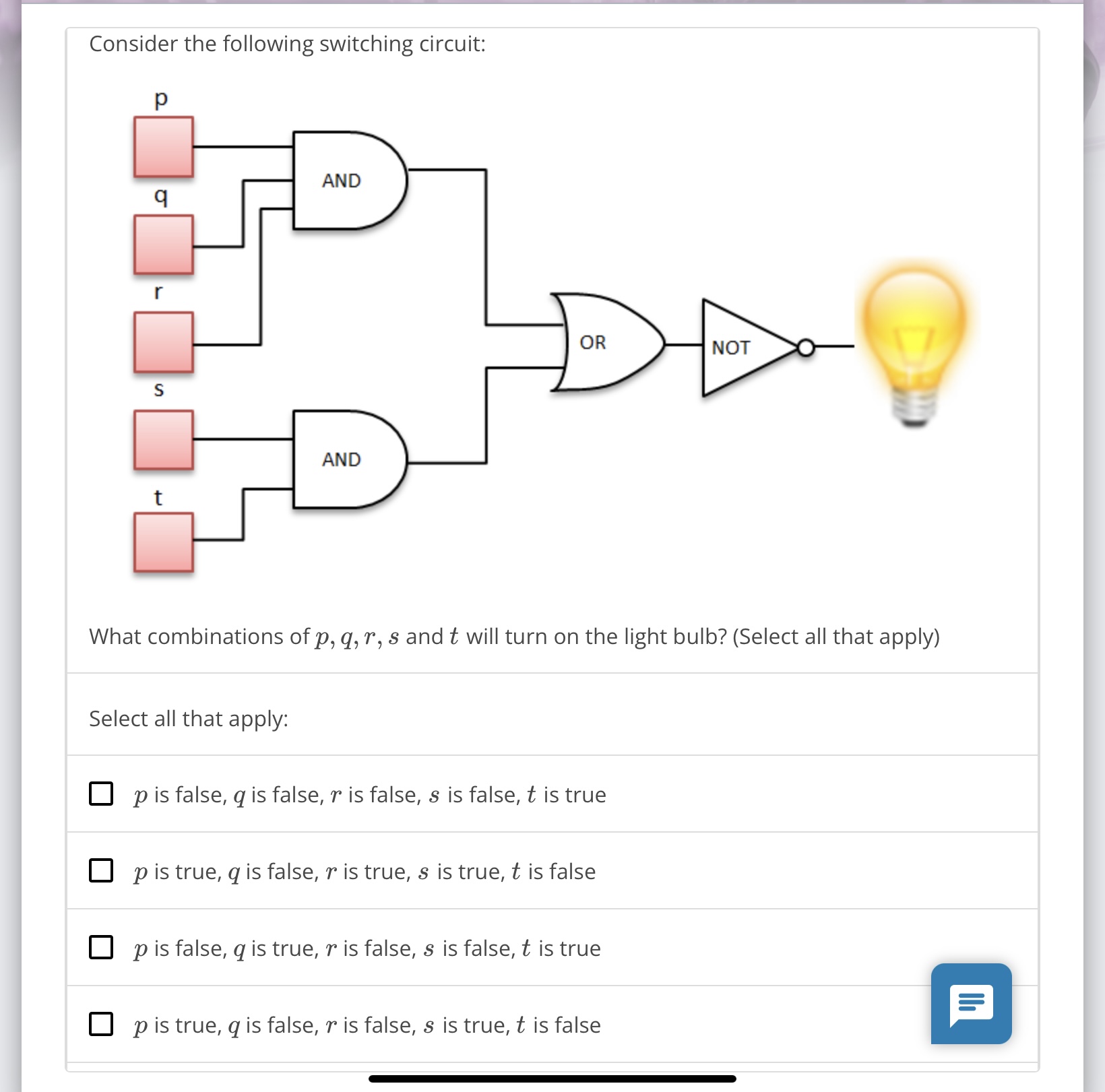 Solved Consider the following switching circuit:What | Chegg.com