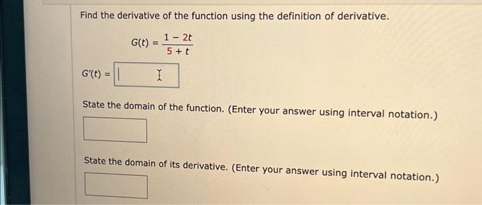 Solved Find the derivative of the function using the | Chegg.com