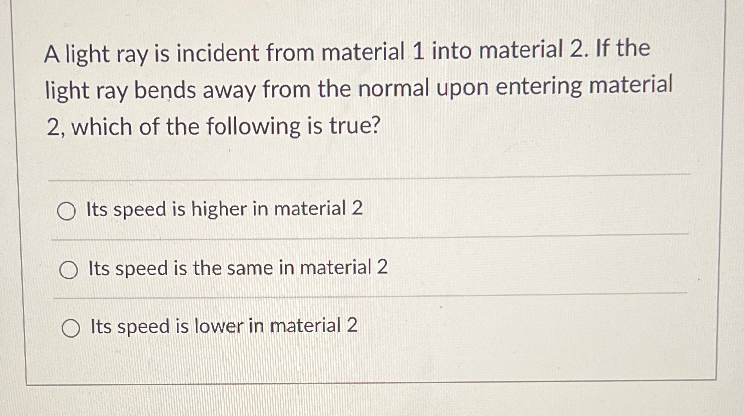 Solved A light ray is incident from material 1 ﻿into | Chegg.com