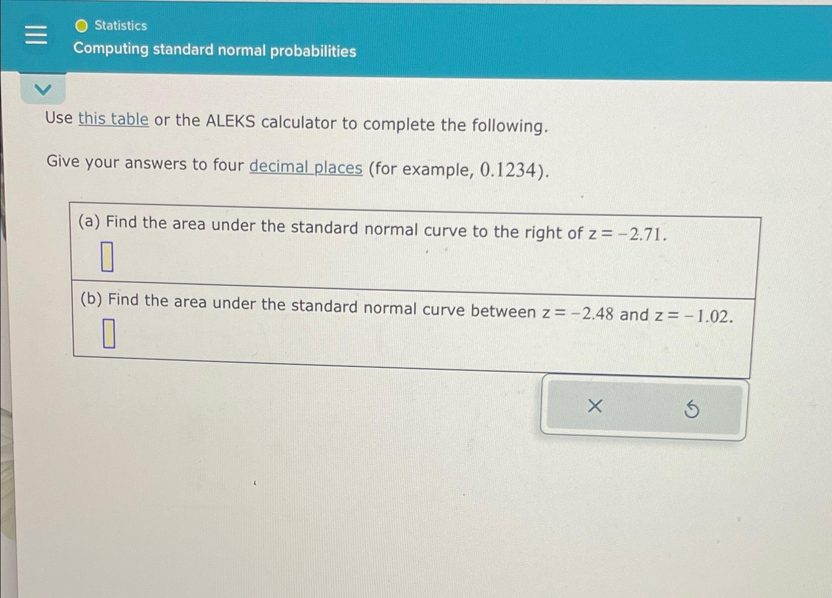 Solved StatisticsComputing standard normal probabilitiesUse | Chegg.com