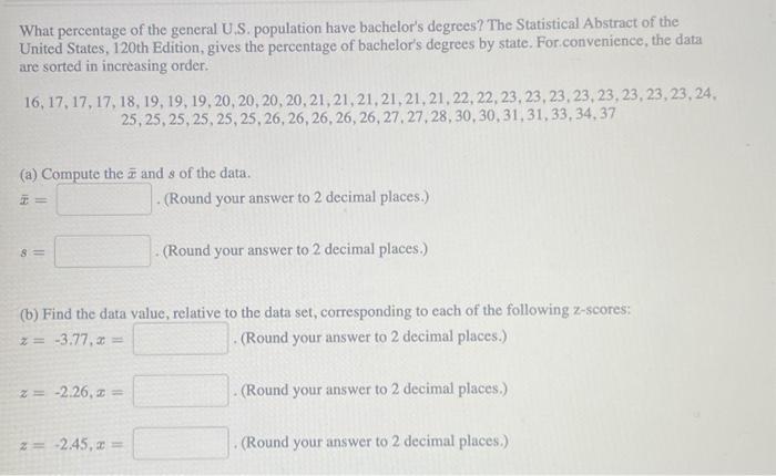 Solved What Percentage Of The General U S Population Have