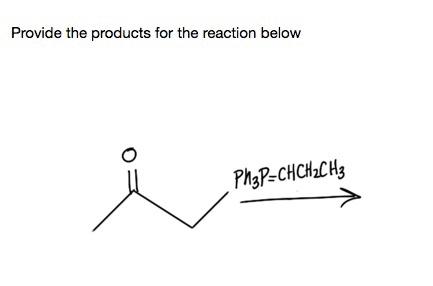 Solved Provide the products for the reaction below | Chegg.com