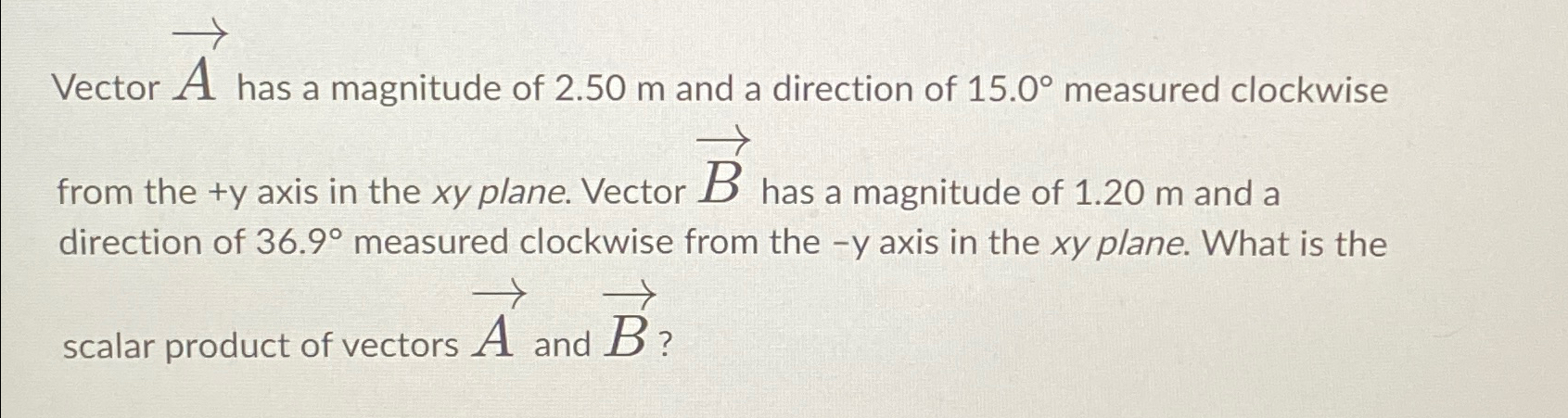 Solved Vector A has a magnitude of 2.50m ﻿and a direction of | Chegg.com