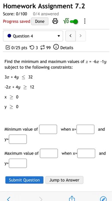 Solved Homework Assignment 7.2 Score: 0/1000/4 answered | Chegg.com