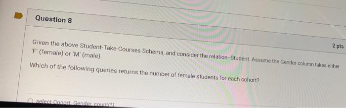 Solved Student-Take-Course Schema.Consider the | Chegg.com