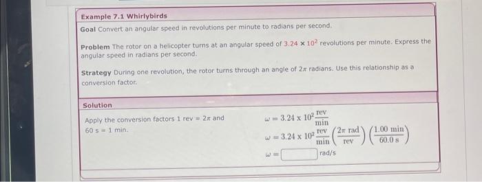 Solved Goal Convert an angular speed in revolutions per | Chegg.com