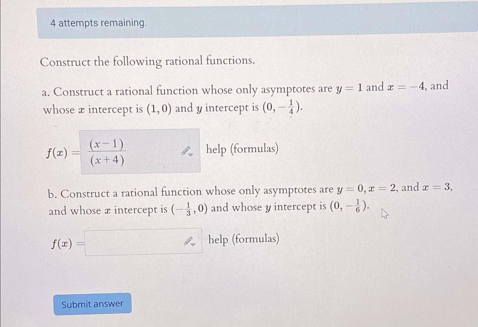 4 ﻿attempts remaining.Construct the following | Chegg.com