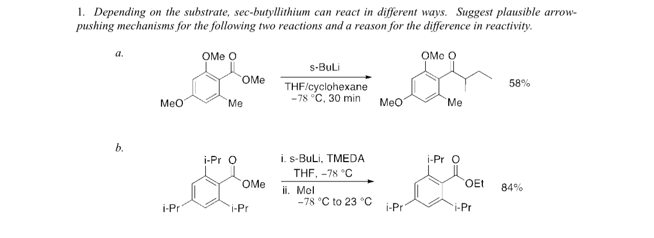 Depending on the substrate, sec-butyllithium can | Chegg.com