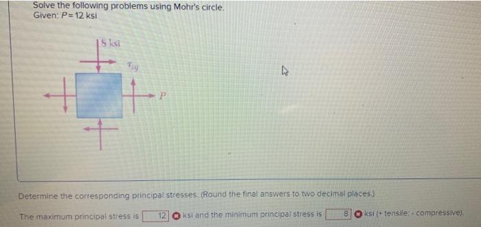 Solved Solve the following problems using Mohr's circle. | Chegg.com