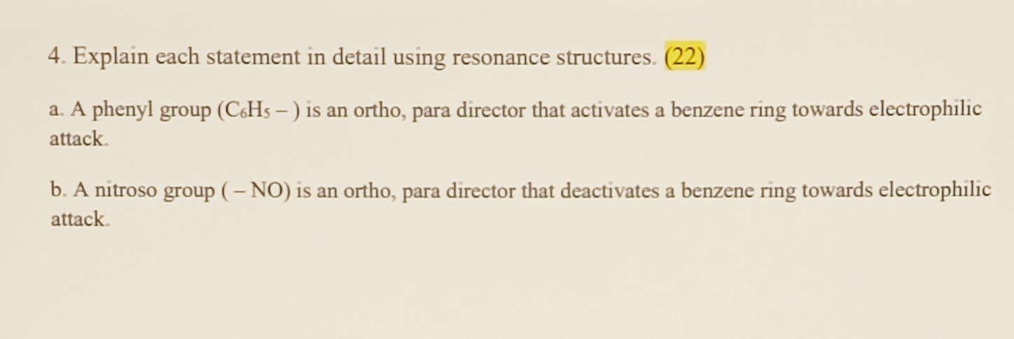 Solved Explain each statement in detail using resonance | Chegg.com