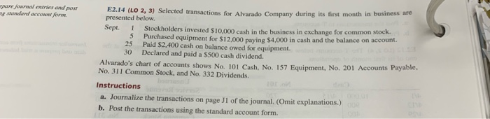 Solved pare journal entries and post g standard account form | Chegg.com