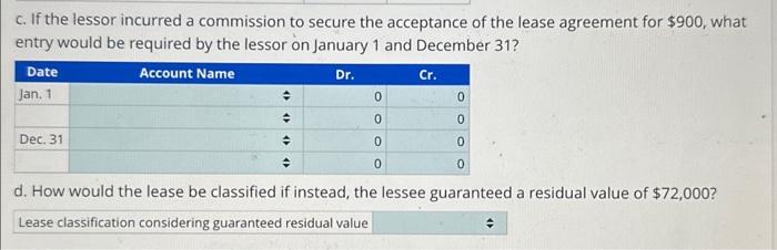 Recording Operating Lease Entries-Lessor On January | Chegg.com