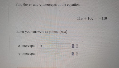 Solved Find the x - ﻿and y-intercepts of the | Chegg.com