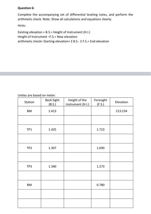 Solved Question 6: Complete the accompanying set of | Chegg.com