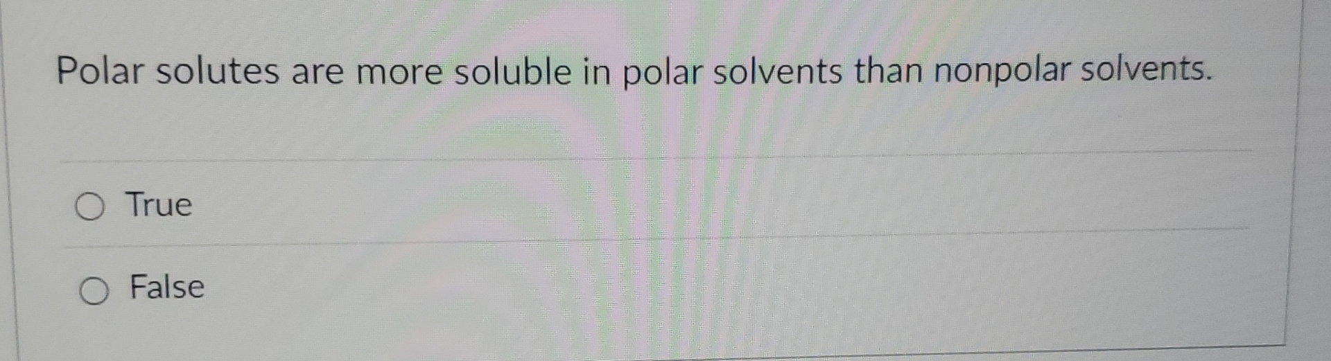 Solved Polar solutes are more soluble in polar solvents than | Chegg.com