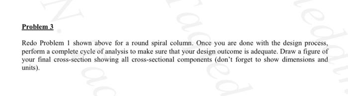 Problem 3 Redo Problem 1 shown above for a round | Chegg.com