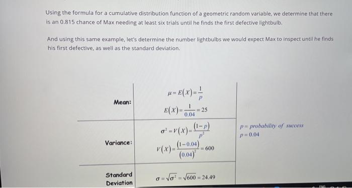 Using the formula for a cumulative distribution | Chegg.com